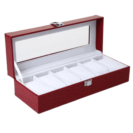 CARBON WATCH BOX WITH LOCK 6 SLOTS