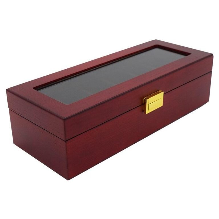 CARBON WATCH BOX WITH LOCK 6 SLOTS